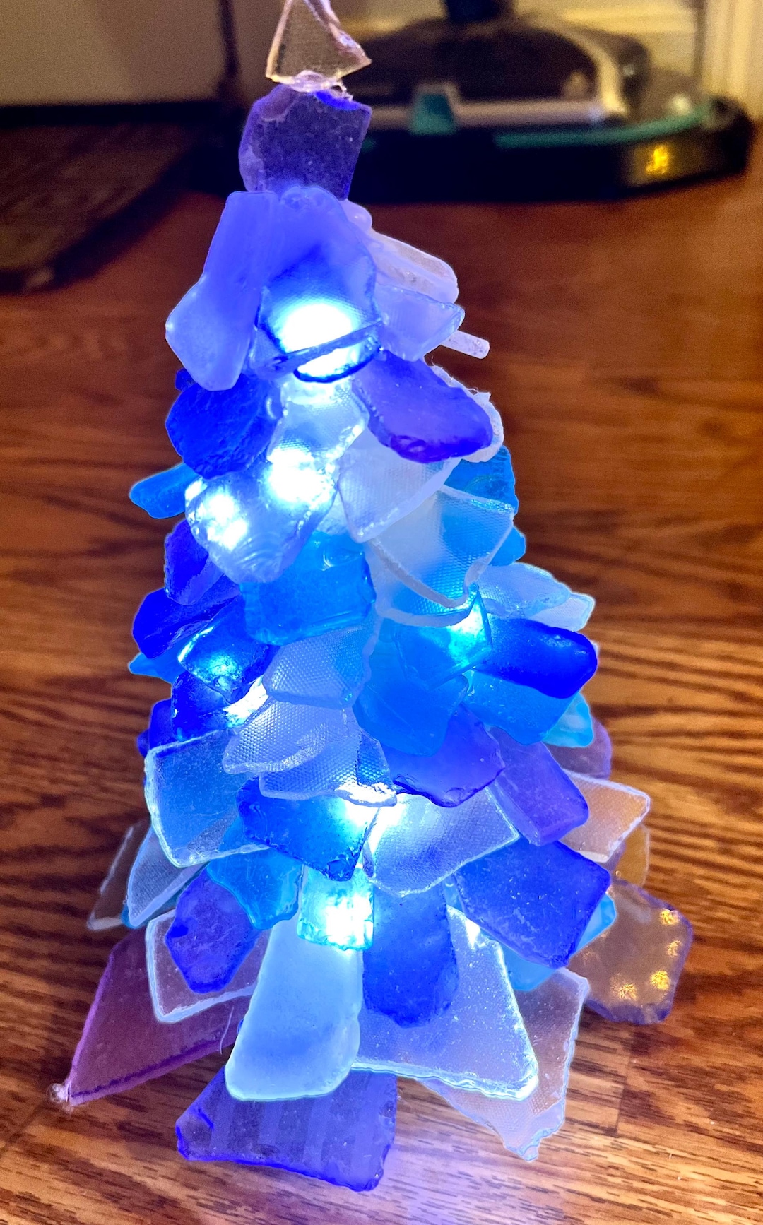 Sea Glass Christmas Tree W/ Light - Etsy