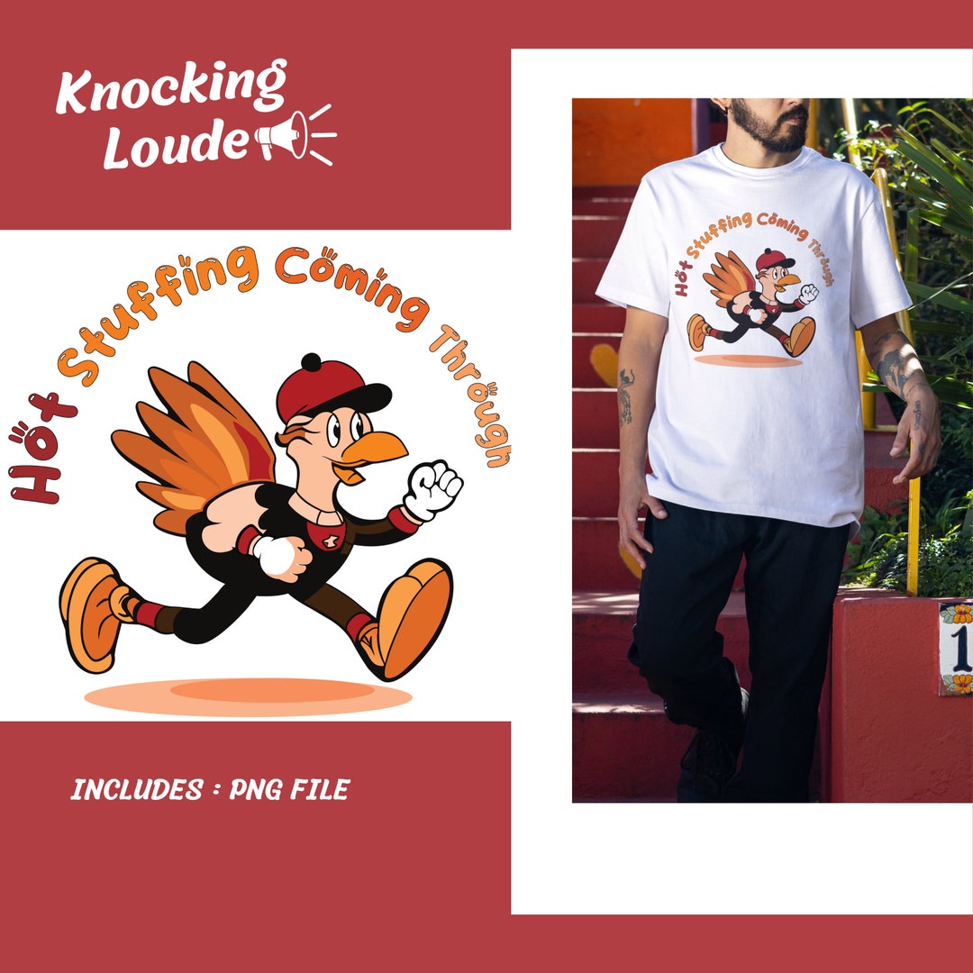 Funny Thanksgiving Turkey Stuffing PNG: Cartoon Running Turkey (digital ...