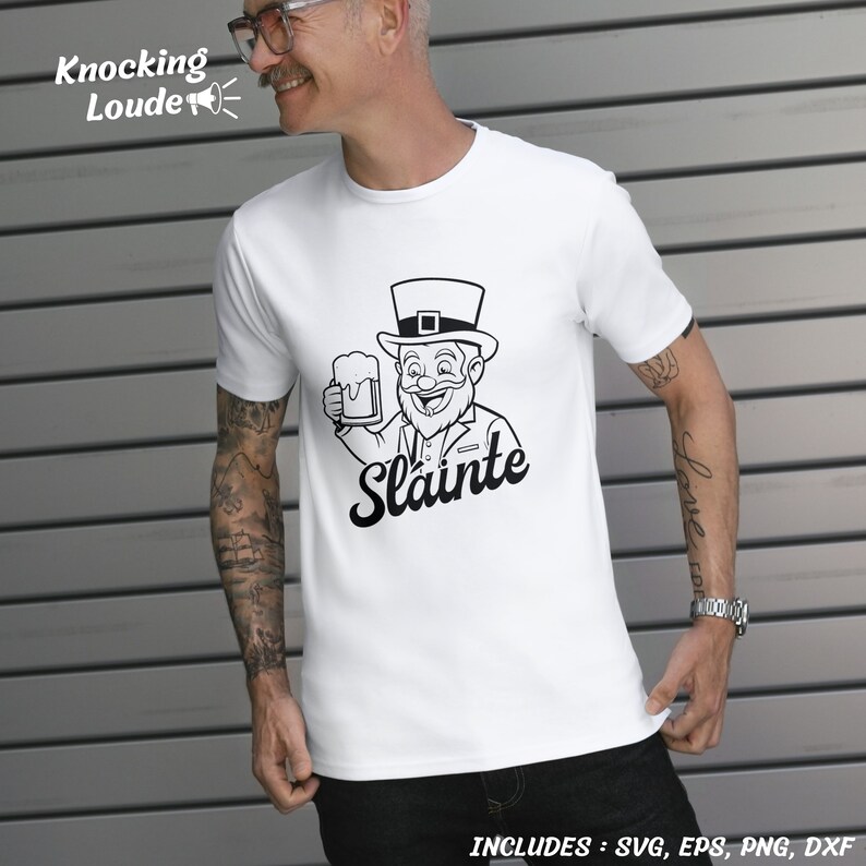 Slainte Leprechaun SVG: St. Patrick's Day Shamrock (digital Download ...
