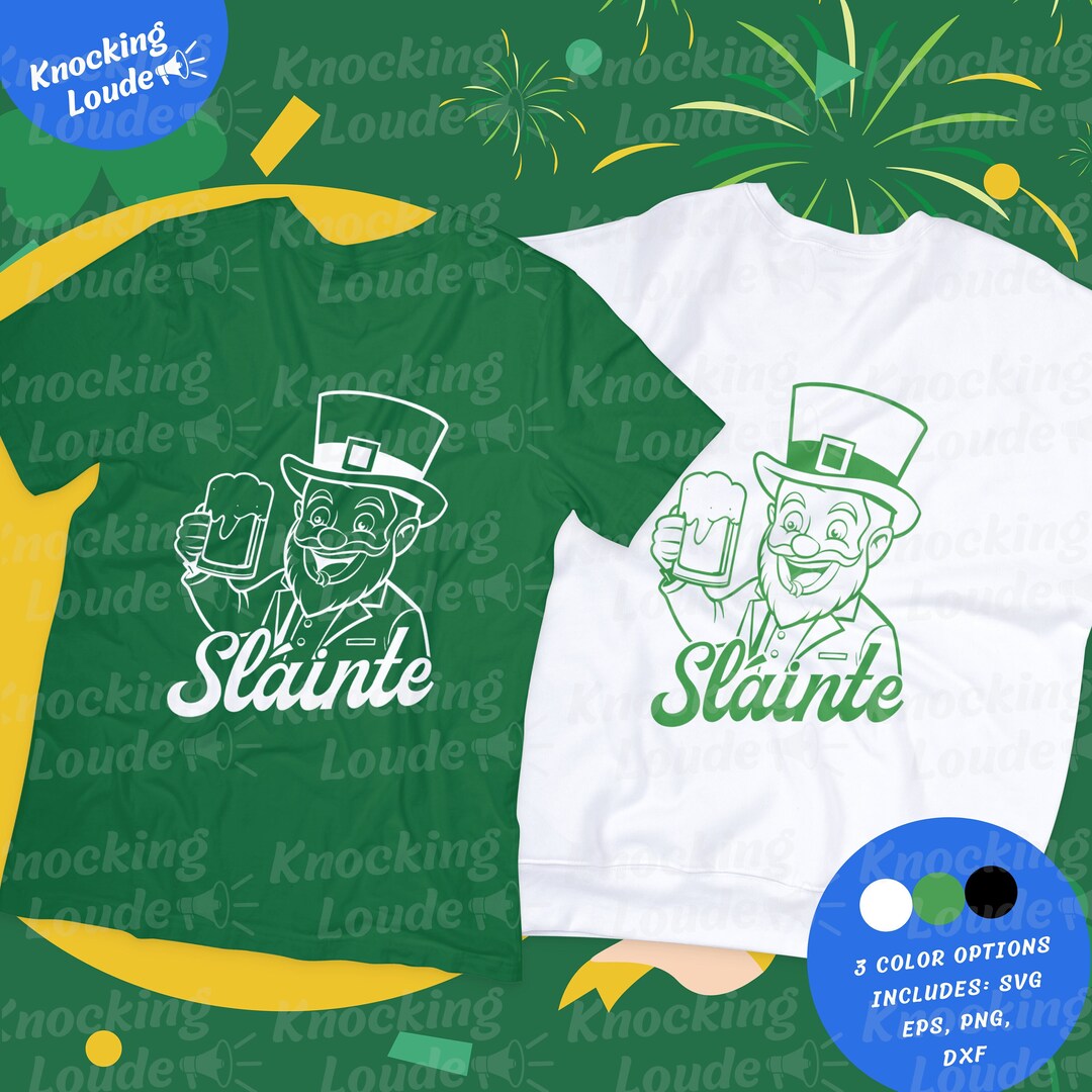 Slainte Leprechaun SVG: St. Patrick's Day Shamrock (digital Download ...