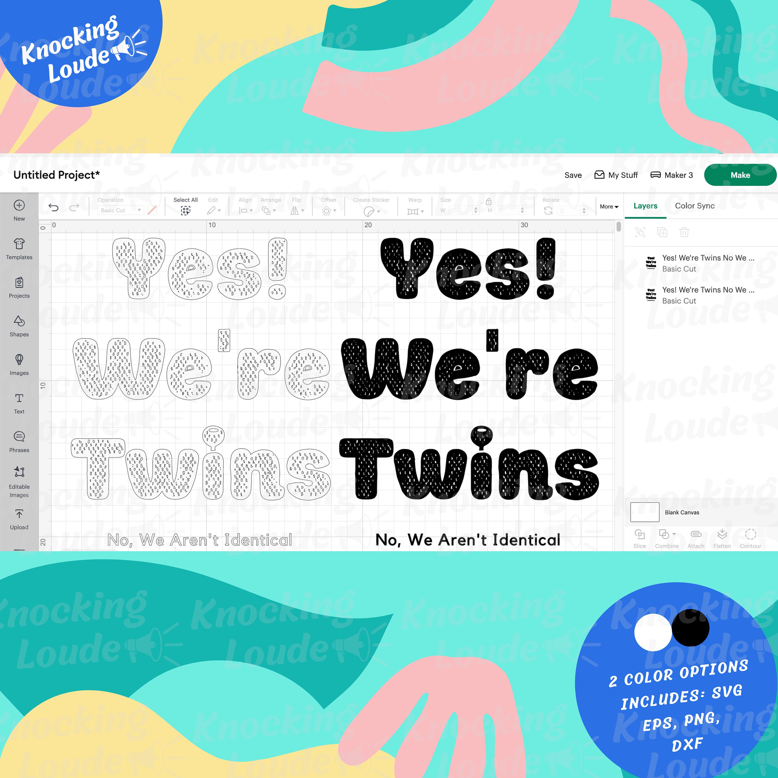 Yes! We're Twins No We Aren't Identical SVG, Matching Twin Shirt, Funny ...