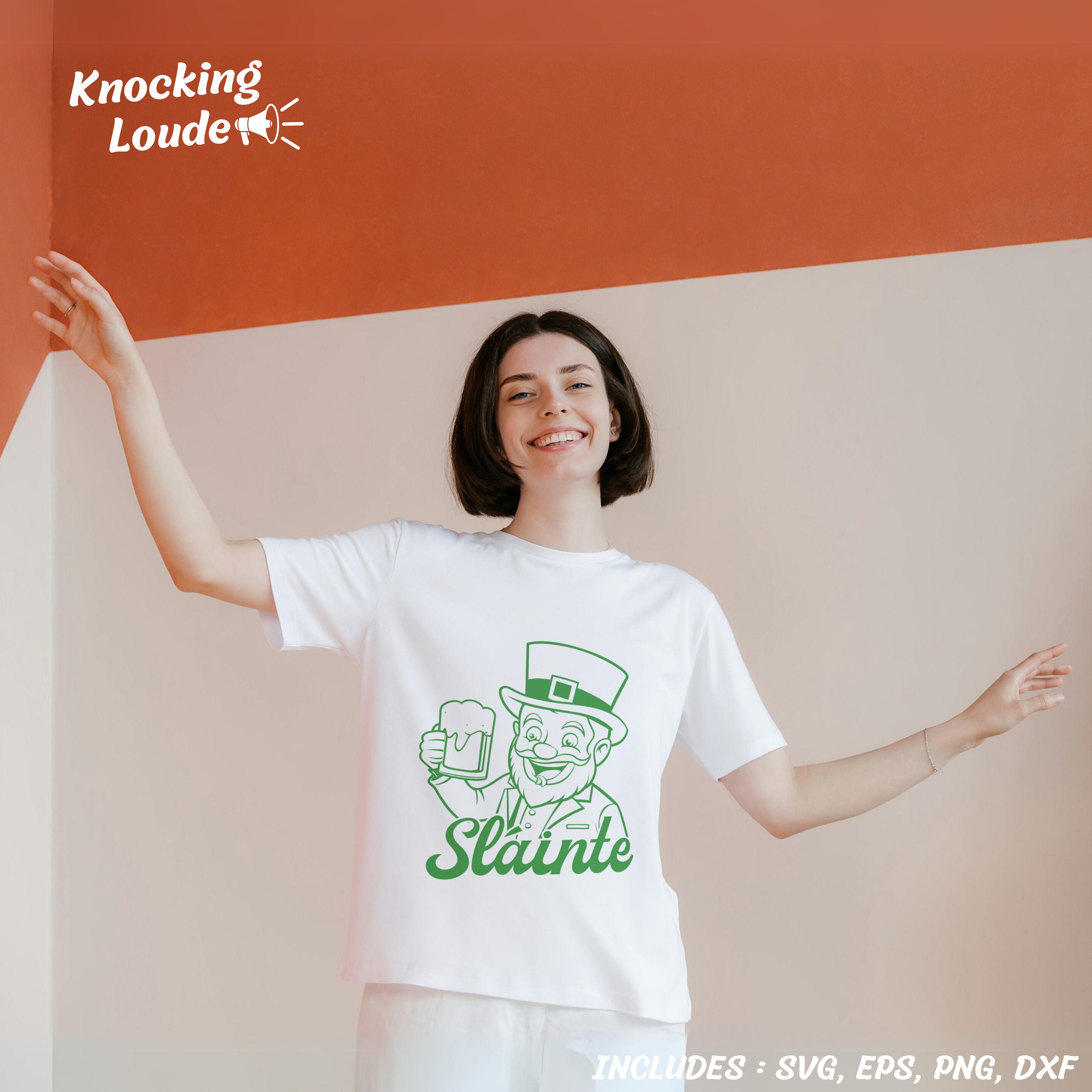 Slainte Leprechaun SVG: St. Patrick's Day Shamrock (digital Download ...