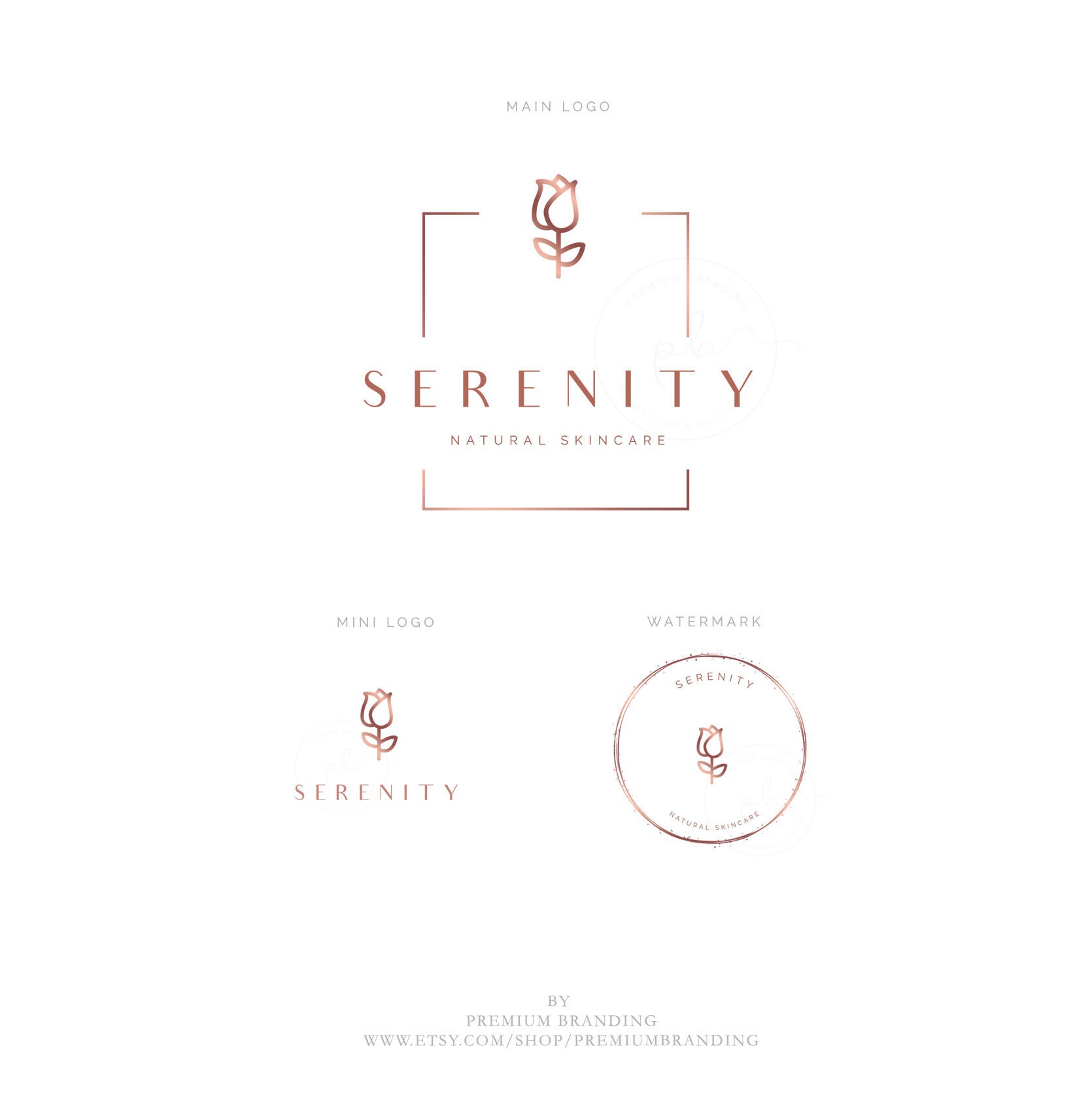 Skincare Logo Rose Logo Makeup Artist Logo Photography | Etsy