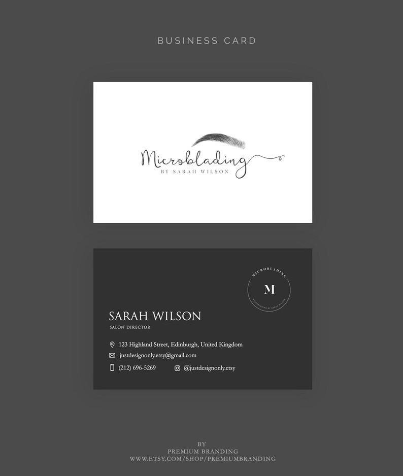 Premade Microblading, Brow Logo Design, Makeup Artist Logo, Eyebrow ...