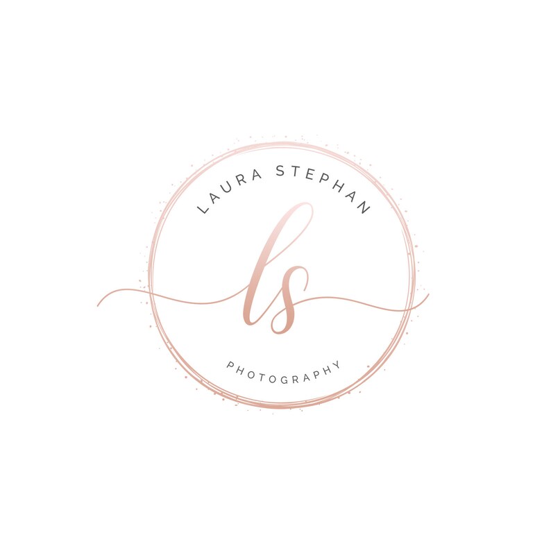 Premade Photography Logo Makeup Artist Rose Gold Circle Logo - Etsy