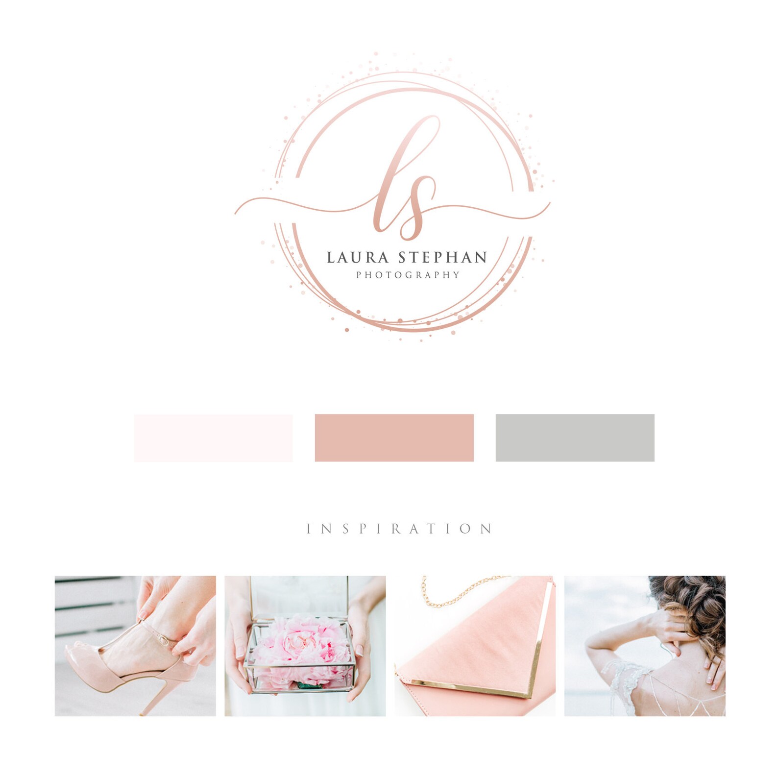 Premade Photography Logo Makeup Artist Rose Gold Circle Logo - Etsy