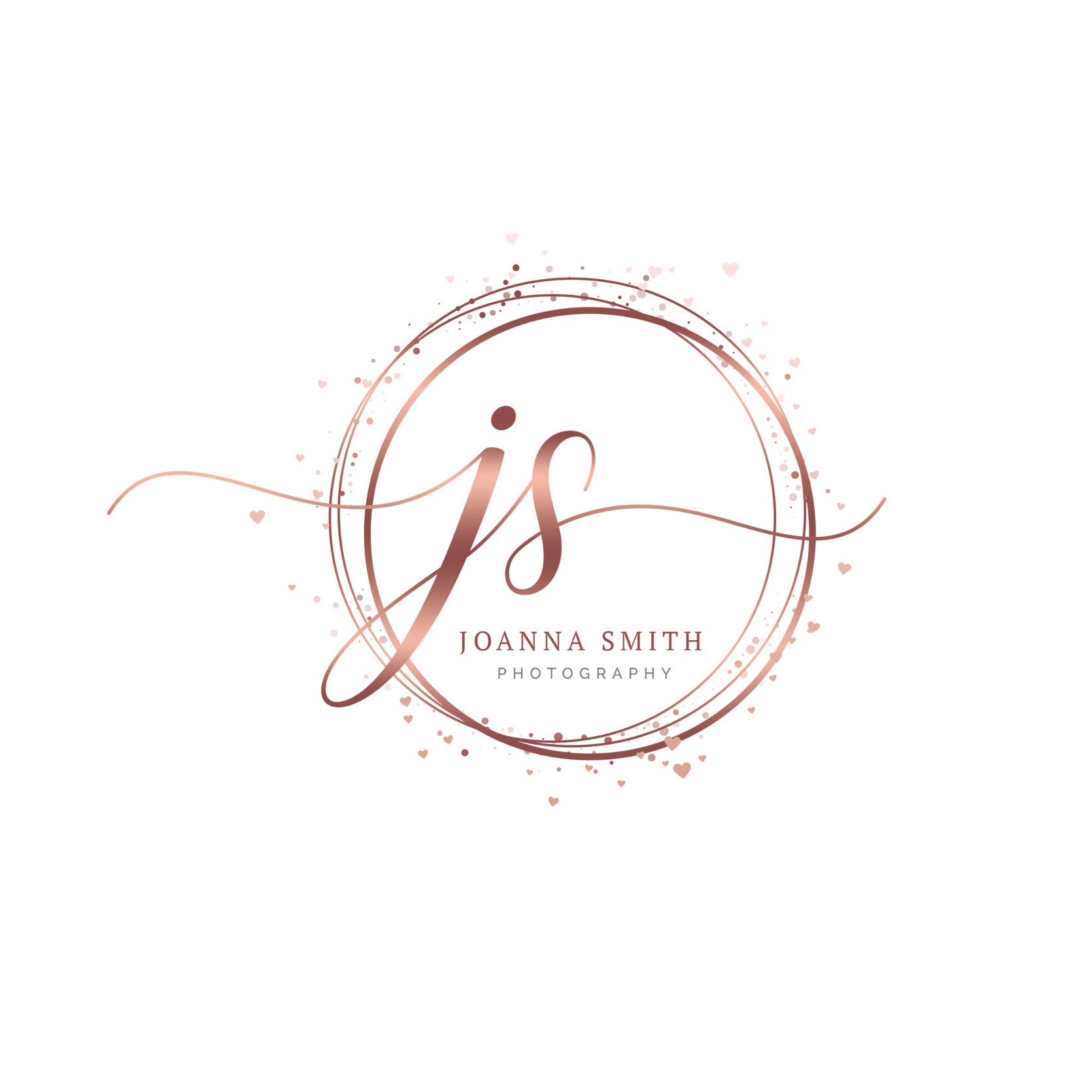 Premade Logo Photography Logo Circle Rose Gold Logo | Etsy UK