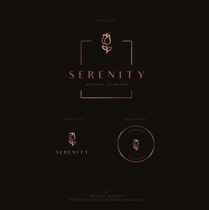 Skincare Logo Rose Logo Makeup Artist Logo Photography - Etsy