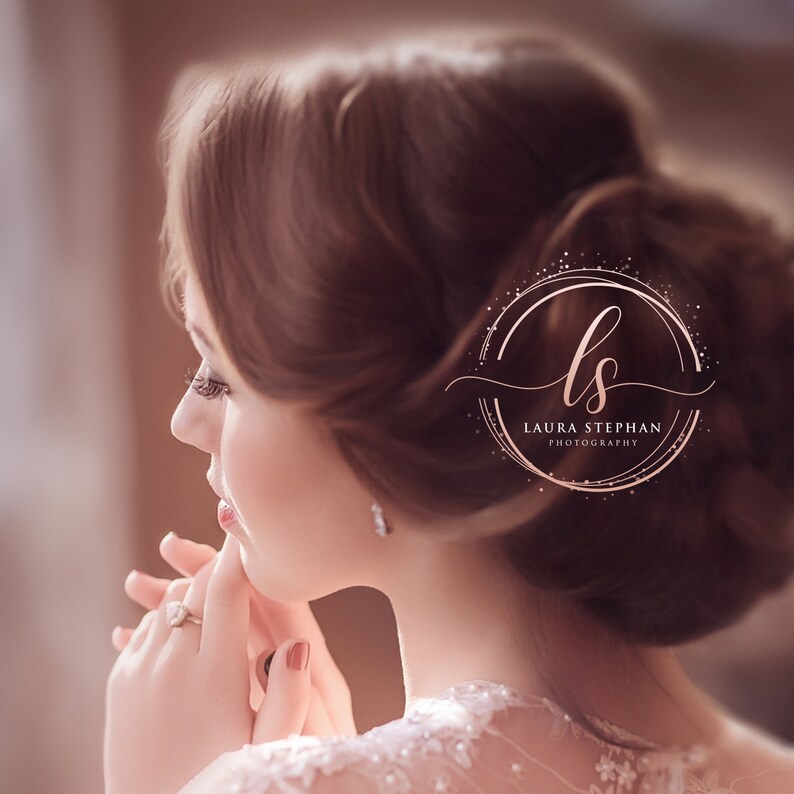 Premade Photography Logo Makeup Artist Rose Gold Circle Logo - Etsy