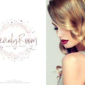 Beauty Logo, Makeup Artist Logo, Rose Gold Watercolor Branding Kit ...