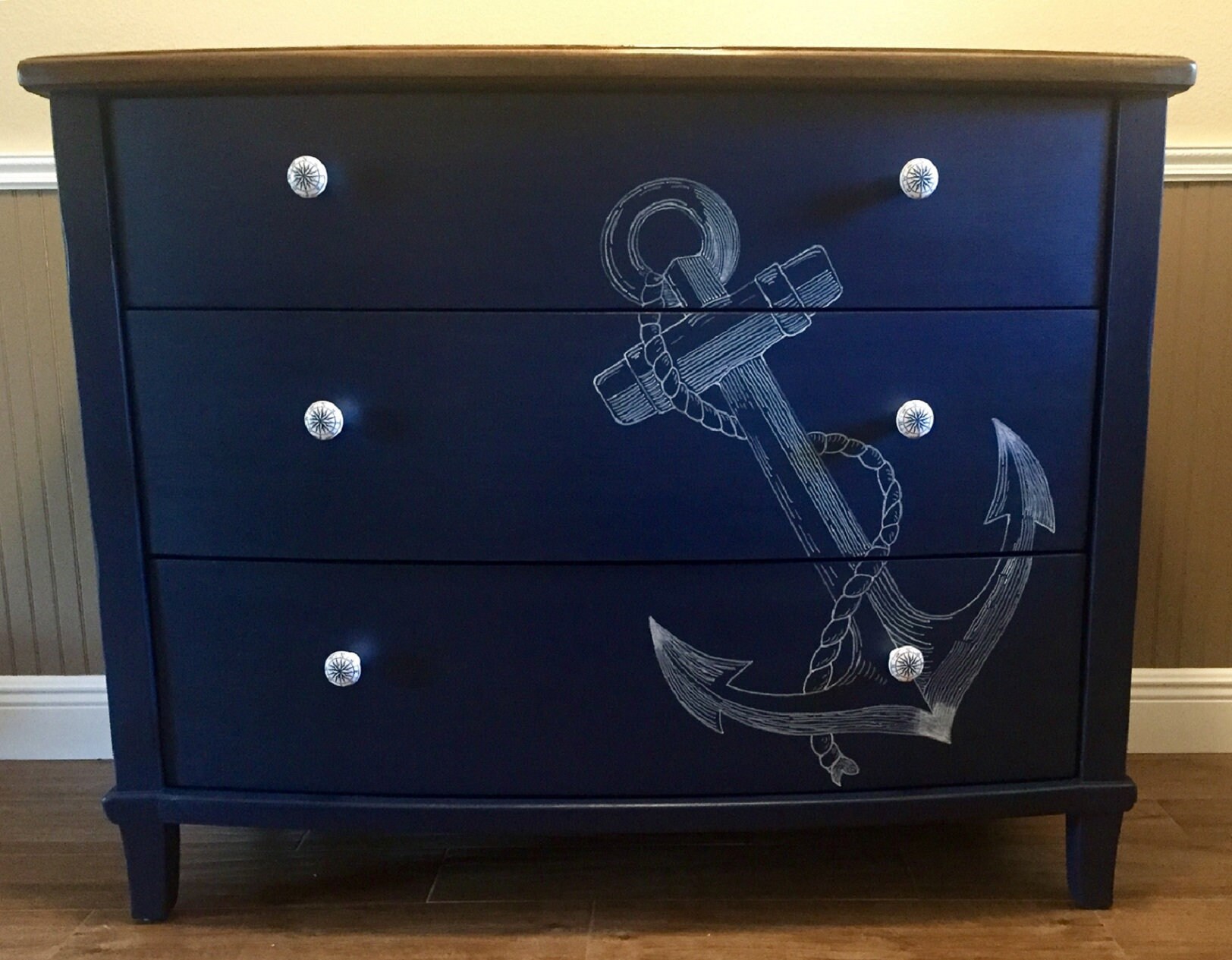 SOLD*** Vintage Nautical Anchor Dresser - Etsy