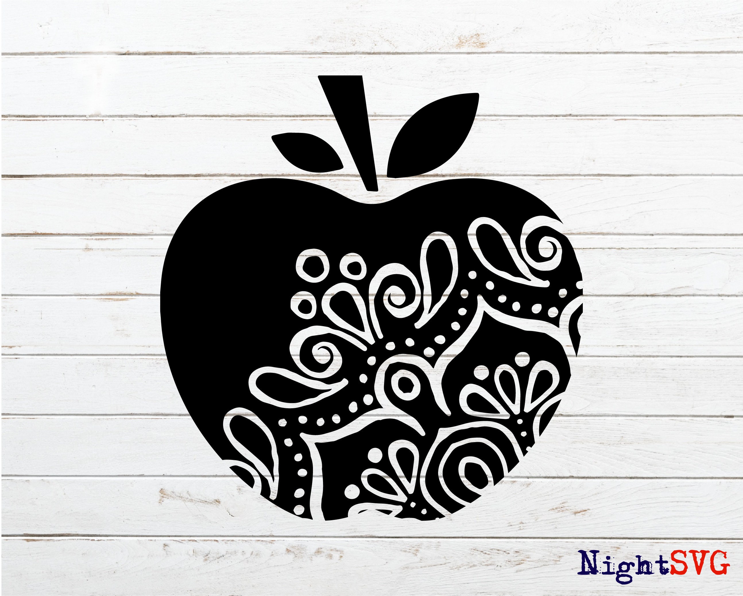 Apple Mandala SVG Apple Svg Fruit Svg Teacher Svg School - Etsy