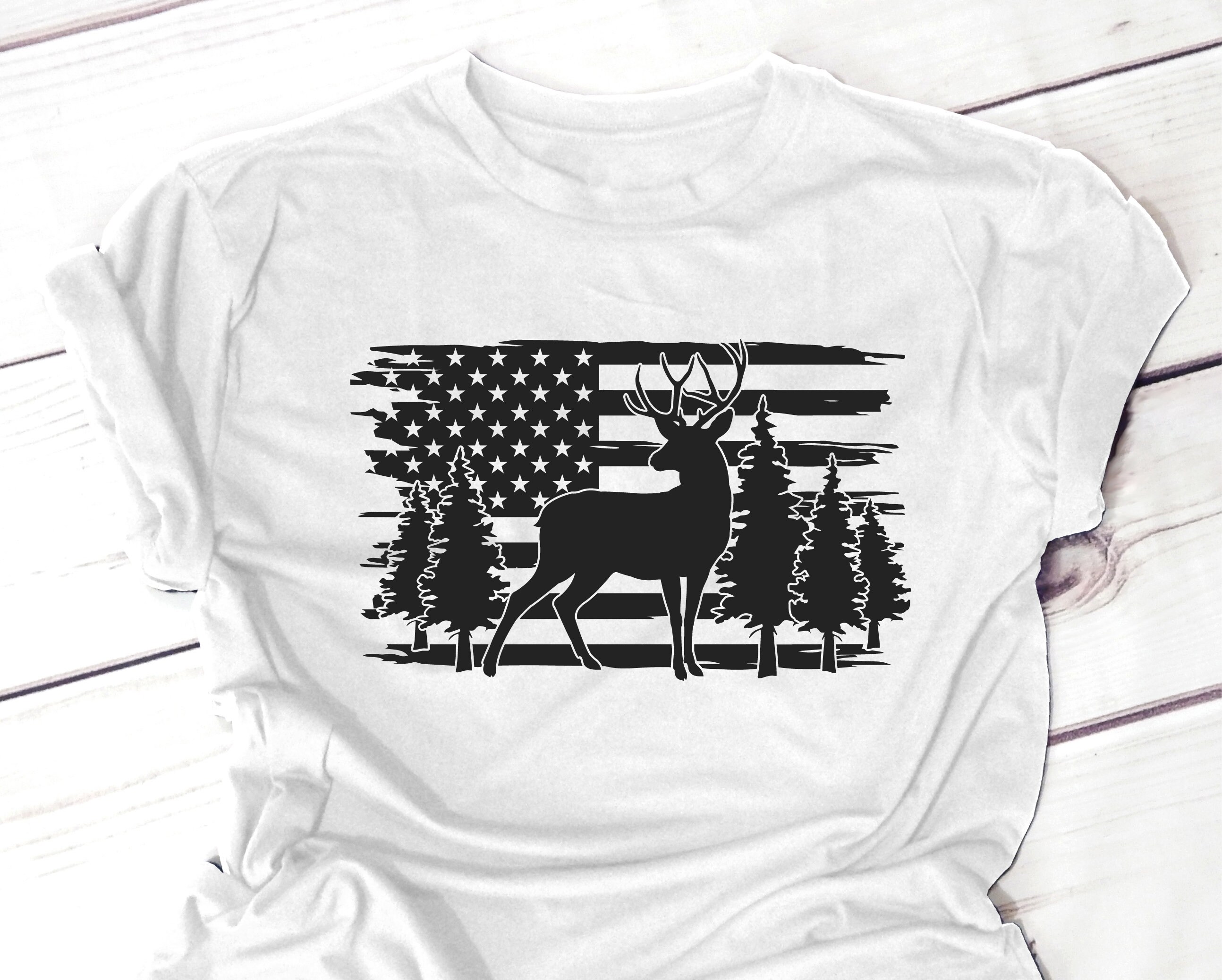 Hunting Flag SVG Deer SVG Distressed American Flag Svg - Etsy