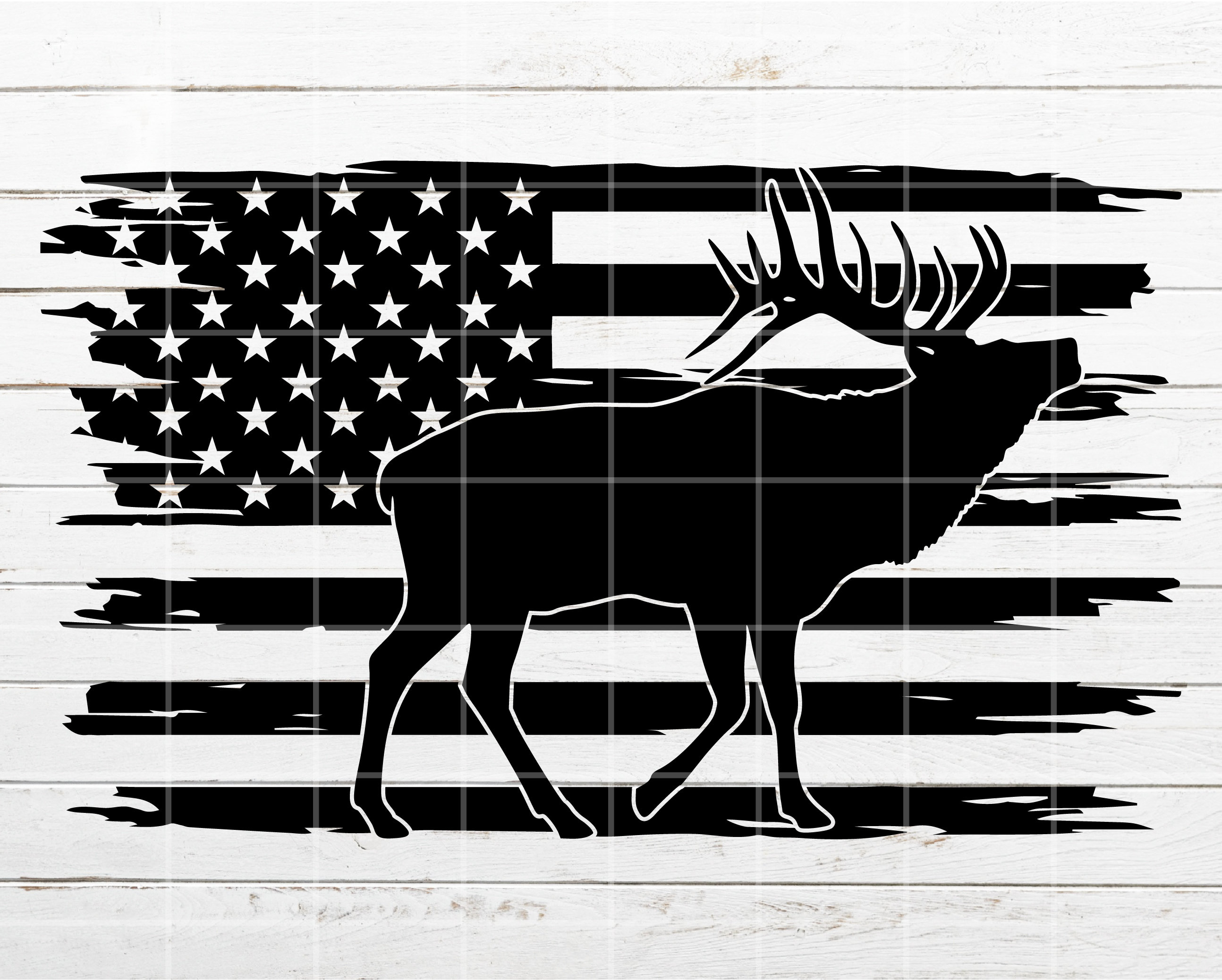 Elk SVG Distressed American Flag Svg Hunting SVG Patriotic - Etsy New ...
