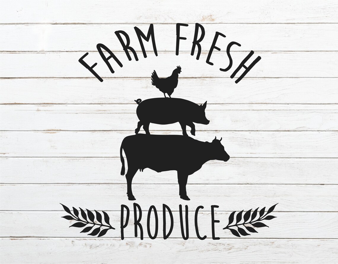 Farm Fresh Produce Svg Farmhouse SVG Farmers Market SVG - Etsy