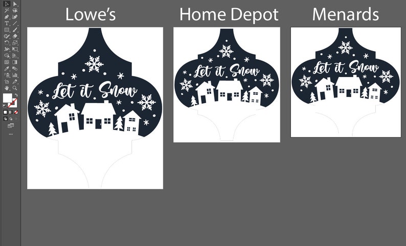 Christmas Tile Ornament SVG Let It Snow SVG New Home SVG - Etsy