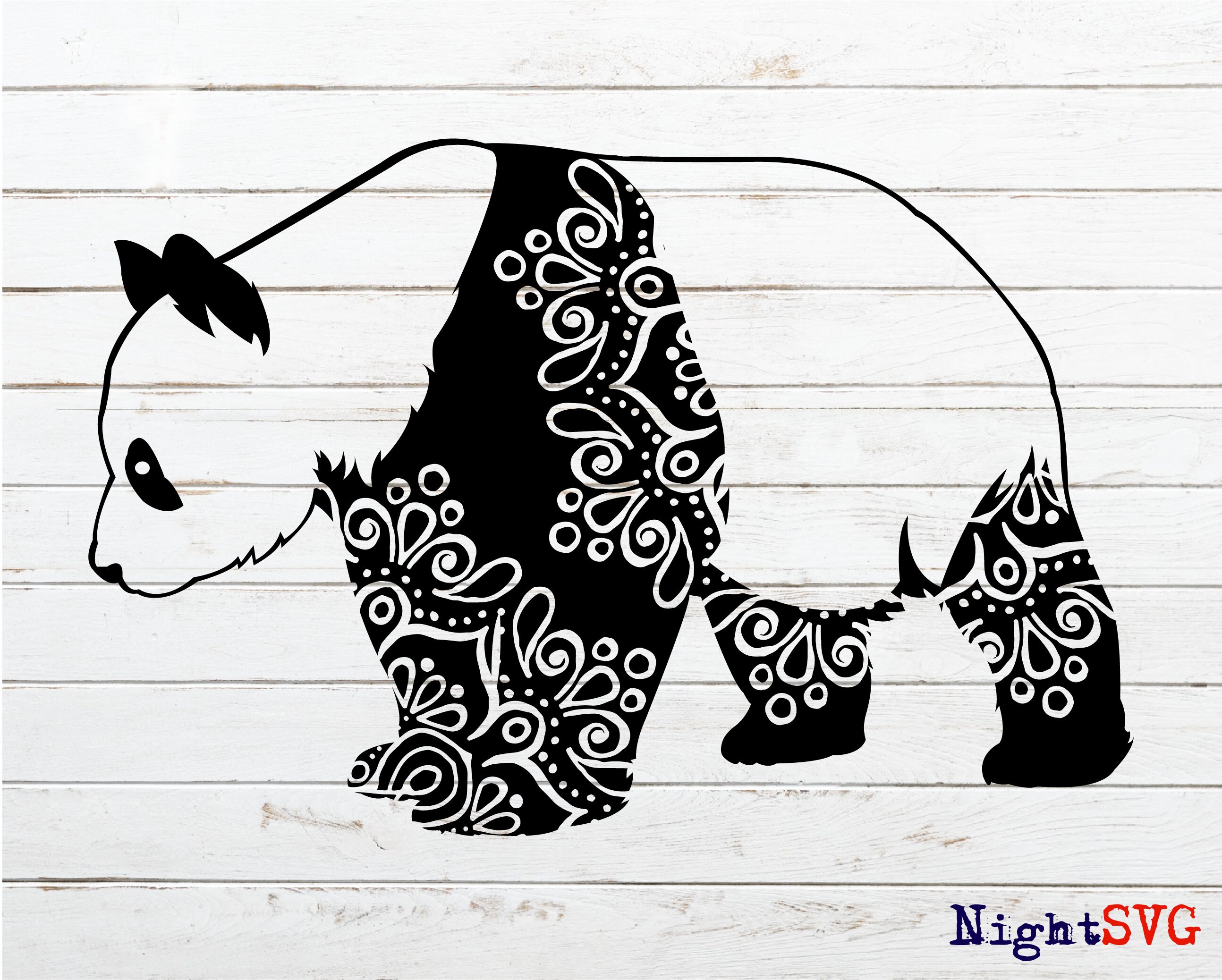 Panda Mandala SVG Panda for Cricut Panda Mama Bear SVG - Etsy
