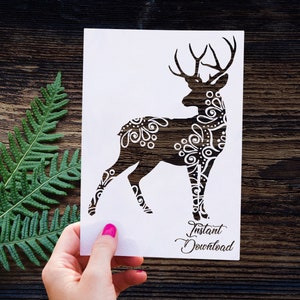Deer Mandala Svg, Deer SVG, Deer Zentangle SVG, Deer SVG for Cricut ...