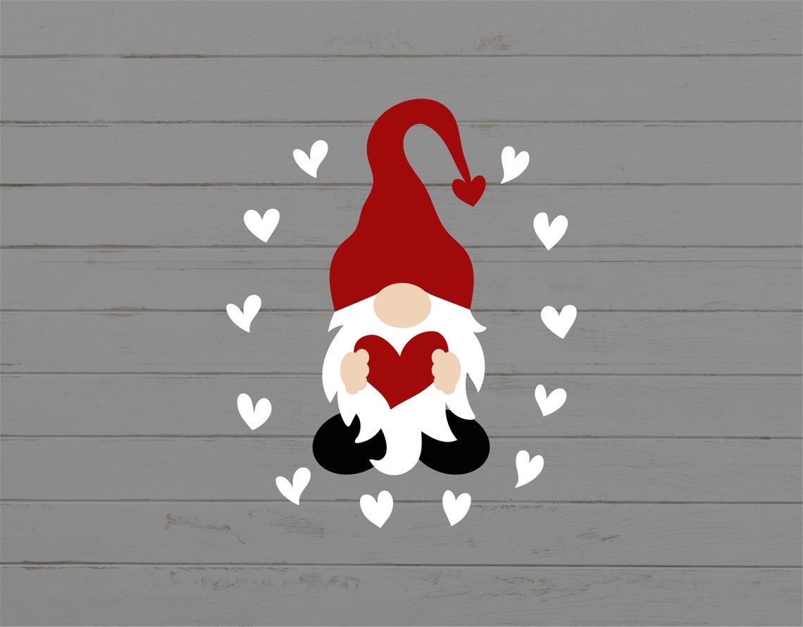 Gnome Svg Heart Svg Valentine Gnome Svg Gnome With Heart Etsy