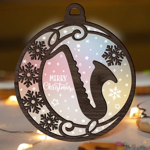 Saxophone Christmas Ornament SVG Glowforge Cut File, Acrylic Wood Multi ...