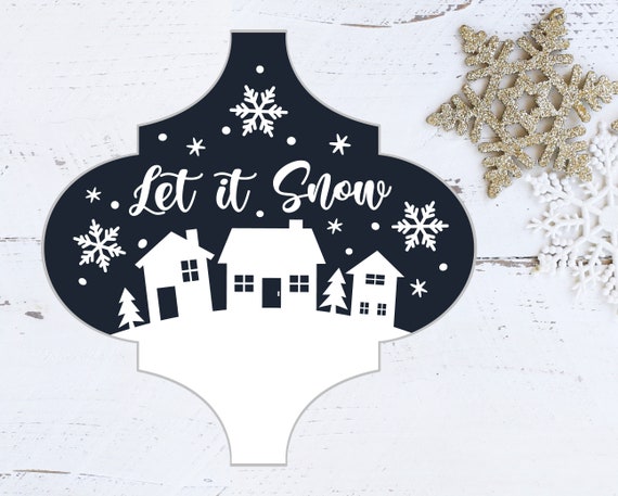 Christmas Tile Ornament SVG Let It Snow SVG New Home SVG - Etsy