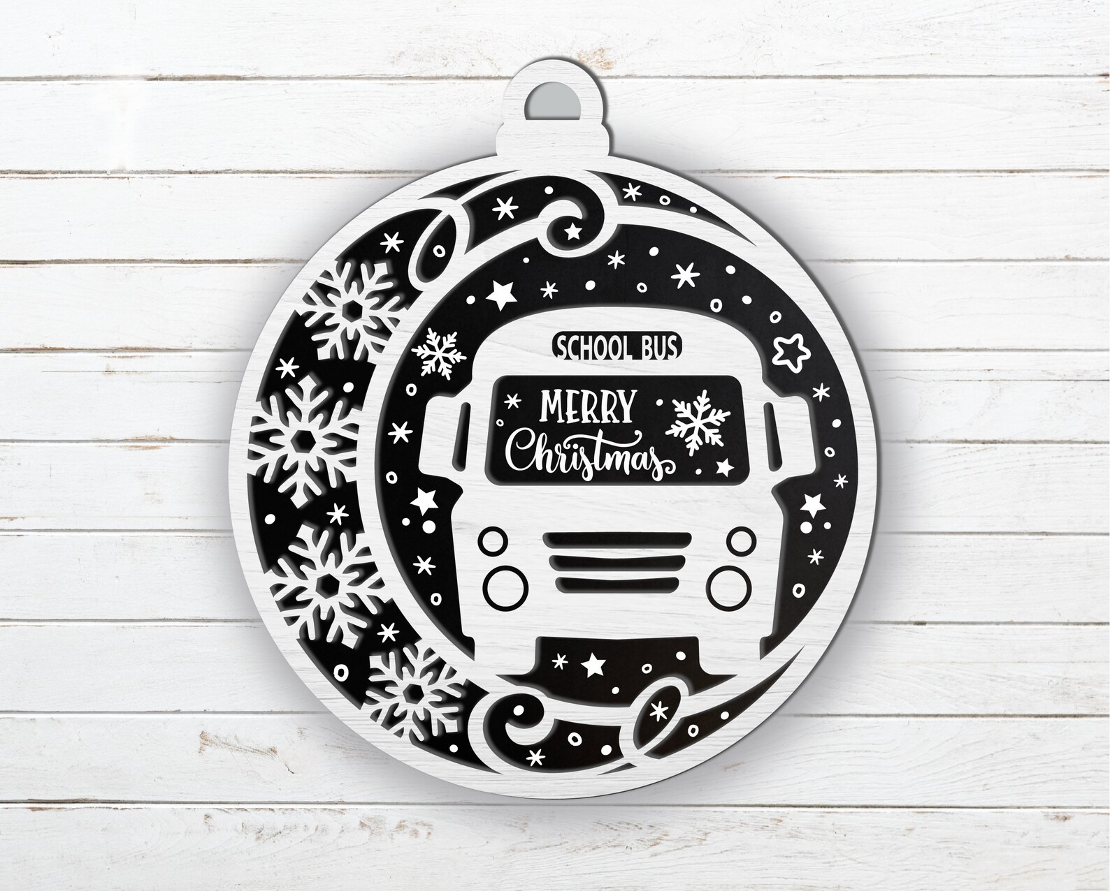 School Bus Driver Christmas Ornament SVG Glowforge Laser Cut - Etsy