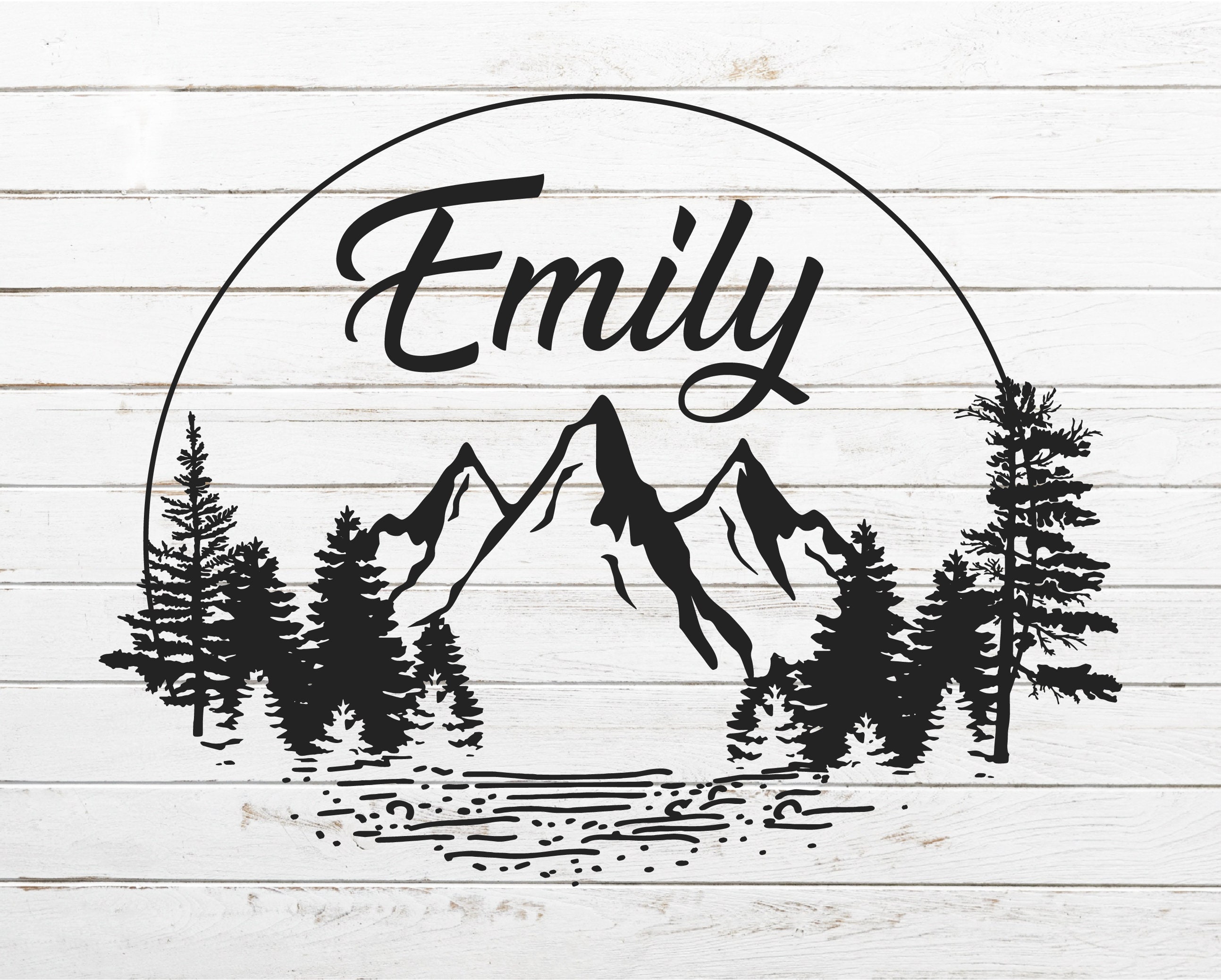 Mountain SVG Tree SVG Trees and Mountain Svg Landscape SVG - Etsy