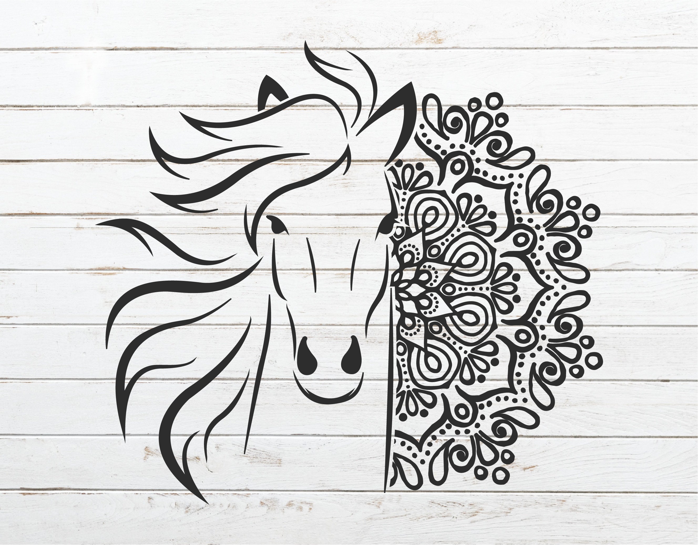 Horse SVG Farmhouse SVG Horse Mandala SVG Farm Life Svg | Etsy