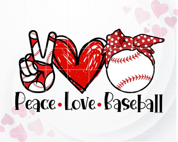 Peace Love Baseball SVG Cut File PNG Sublimation Fan Design | Etsy