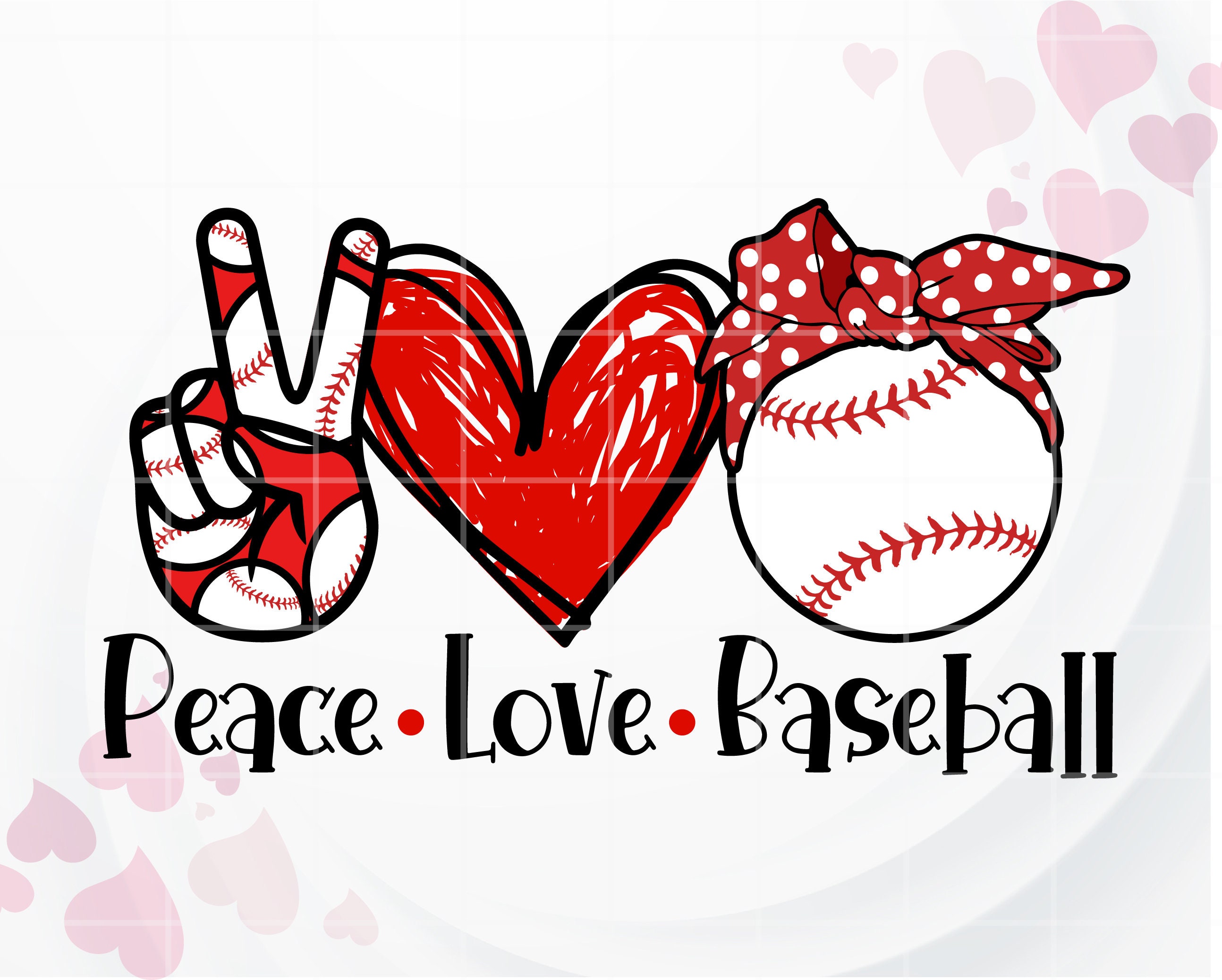 Peace Love Baseball SVG cut file PNG Sublimation Fan design | Etsy