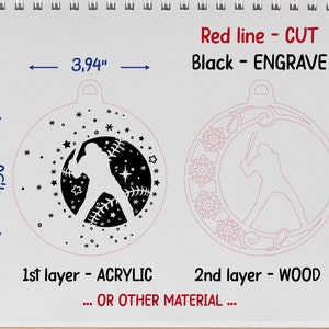 Baseball Ornament Glowforge SVG, Christmas Laser Cut File, Snowlake Svg ...