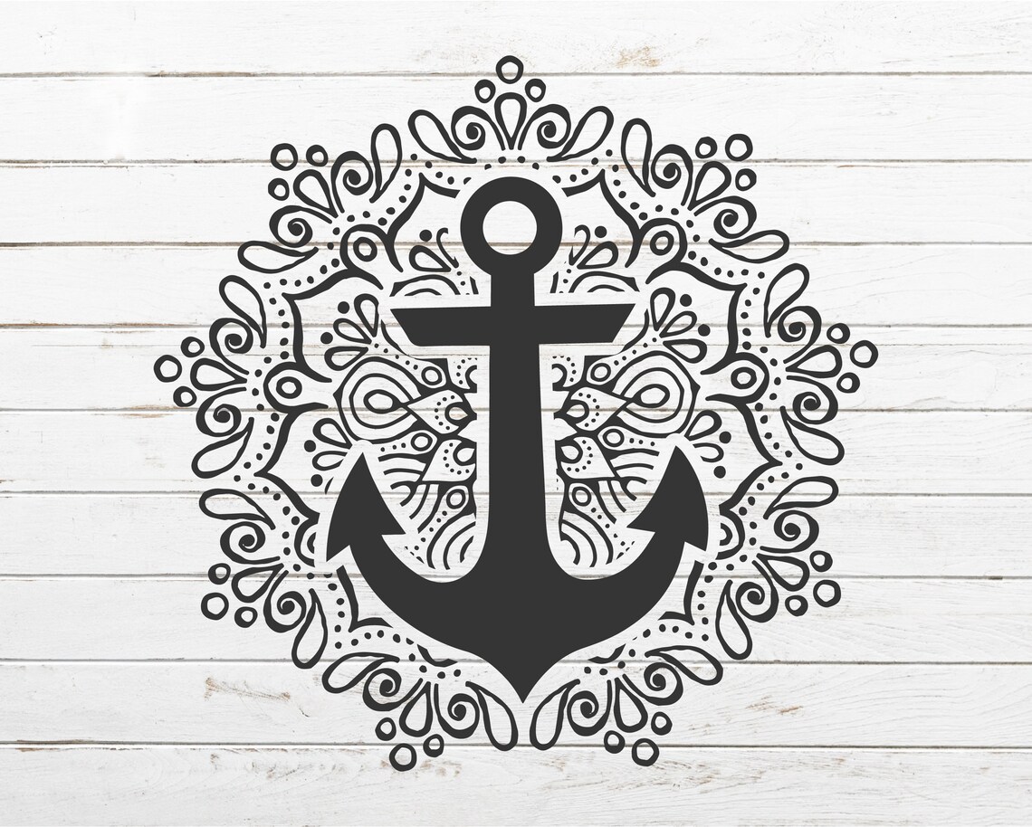 Anchor Mandala SVG Summer SVG Mandala Cut Files Cruise Door | Etsy