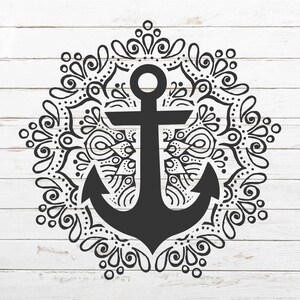 Anchor Mandala SVG, Summer SVG, Mandala Cut Files, Cruise Door ...