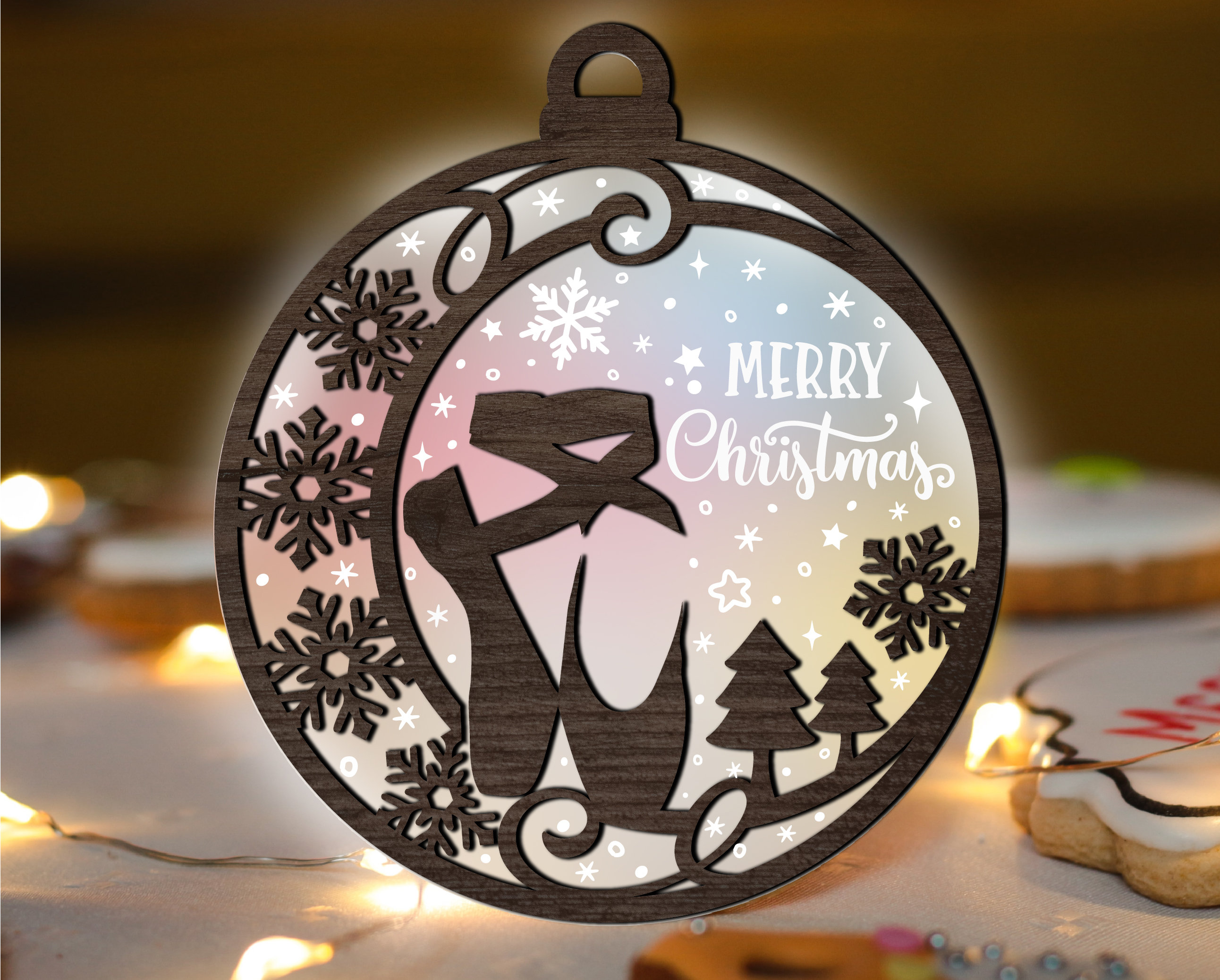 Ballet Pointe Shoes Christmas Ornament SVG Glowforge, Dancer Layered ...