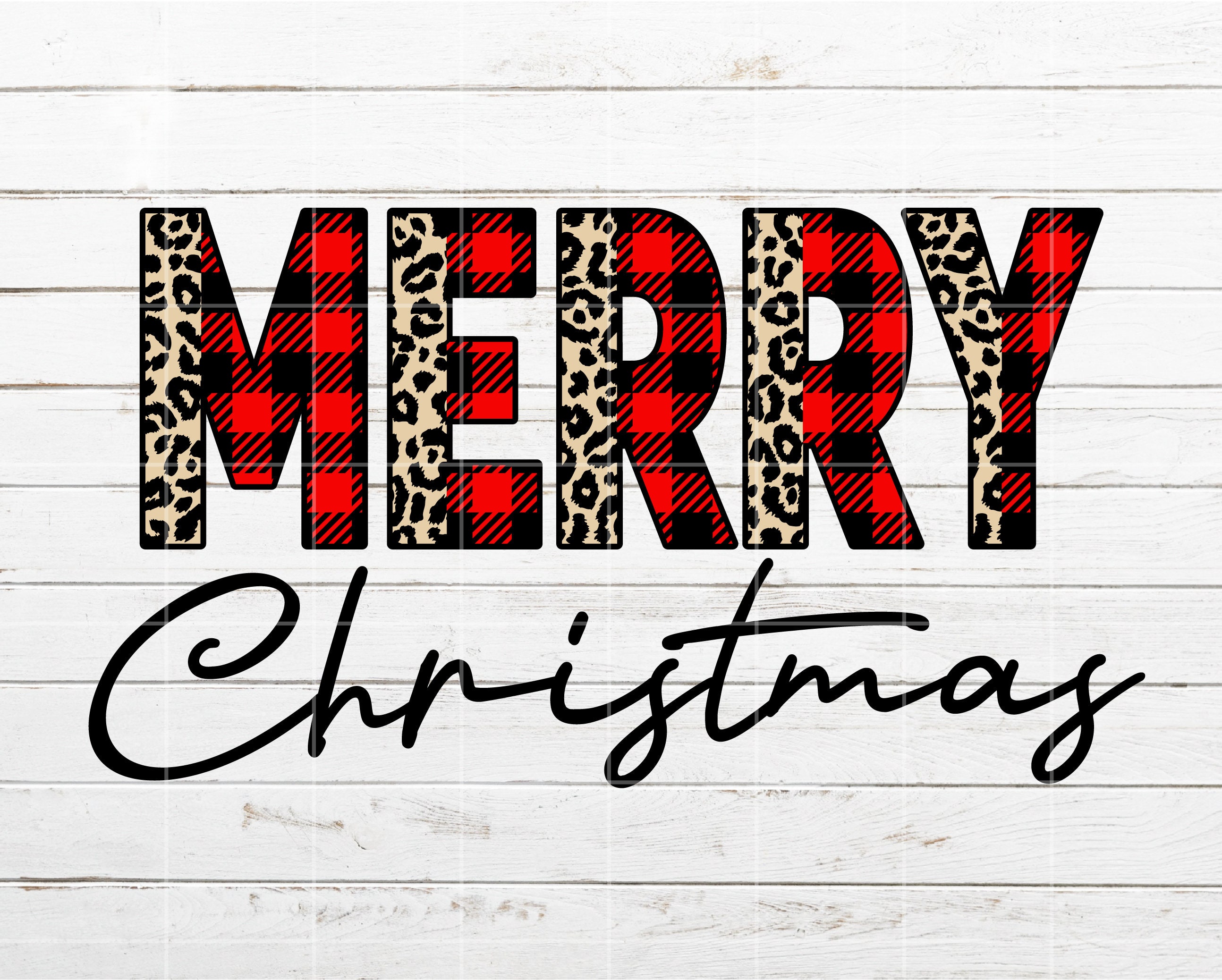 Merry Christmas SVG, Buffalo Plaid SVG, Fuzzy Leopard SVG, Cheetah Svg ...