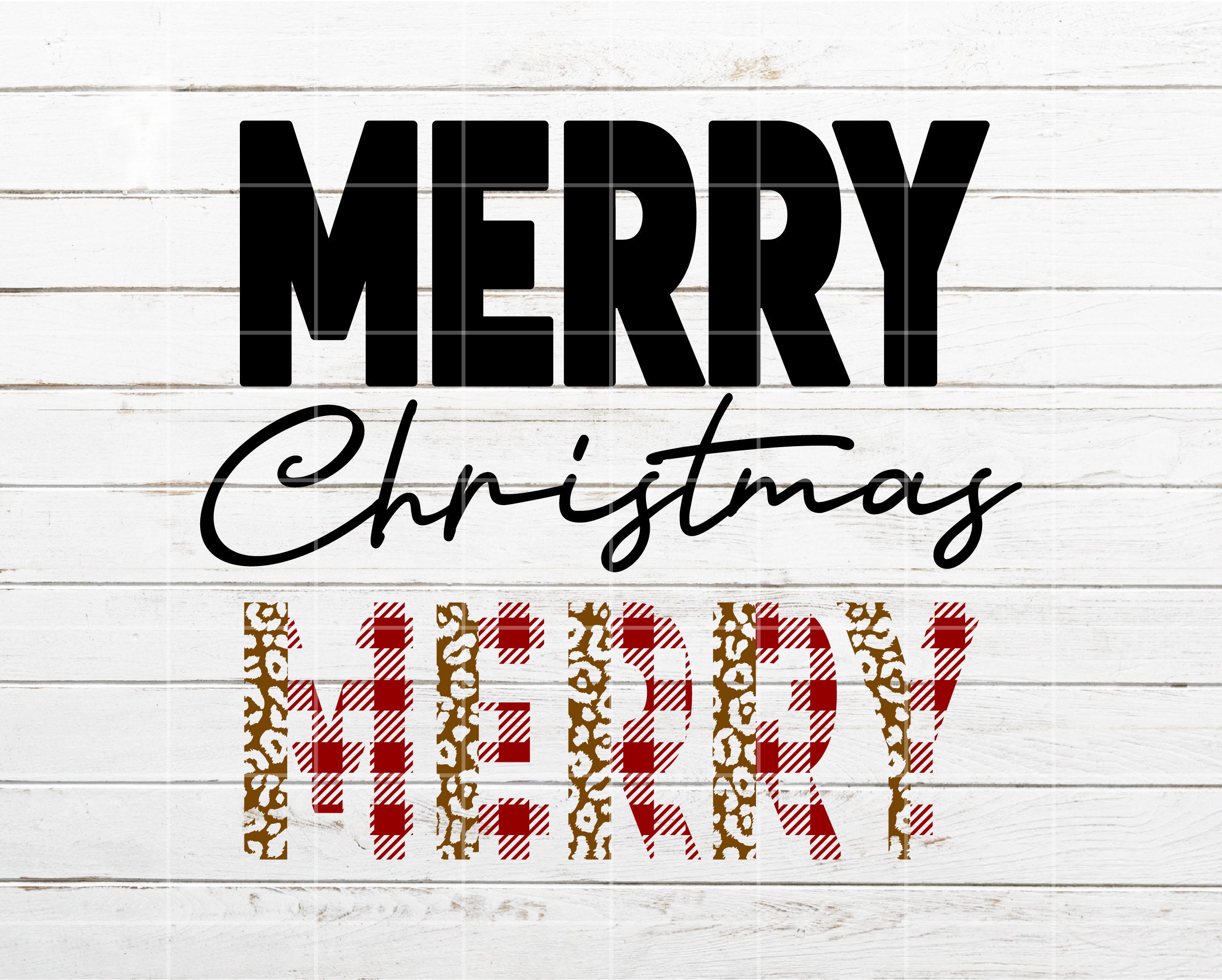 Merry Christmas SVG, Buffalo Plaid SVG, Fuzzy Leopard SVG, Cheetah Svg ...