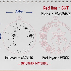 Cruise Ship Christmas Ornament SVG Glowforge, Family Vacation Acrylic ...