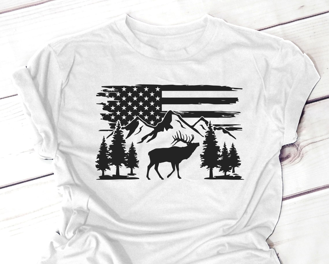Elk SVG Mountain Nature Scene SVG Hunting Svg Distressed - Etsy