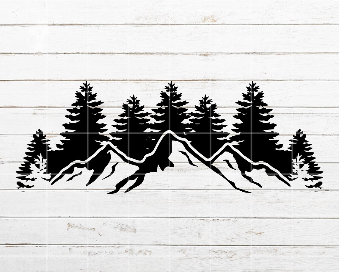 Mountain Scene SVG Tree SVG Nature Landscape SVG Forest | Etsy