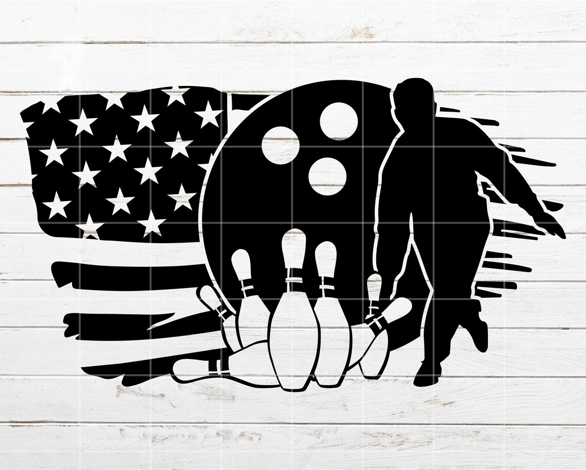 Bowling Flag SVG Patriotic Sport SVG Bowling Boy Svg for - Etsy