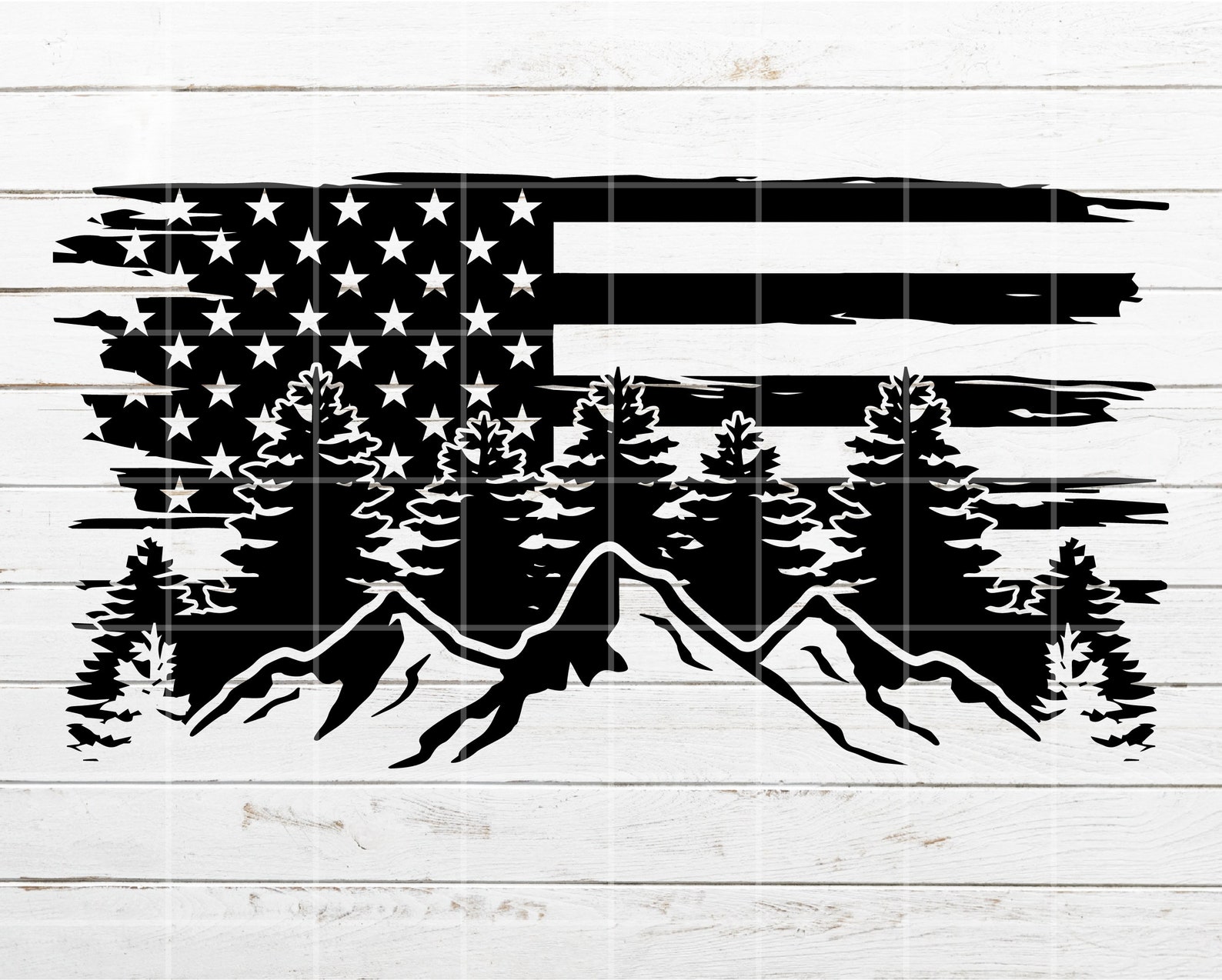 Mountain SVG, Nature Scene SVG, Distressed American Flag SVG, Patriotic ...