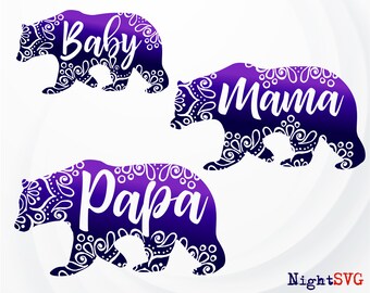Family Bear Bundle SVG Family Bear Bundle Designs Mama Bear - Etsy