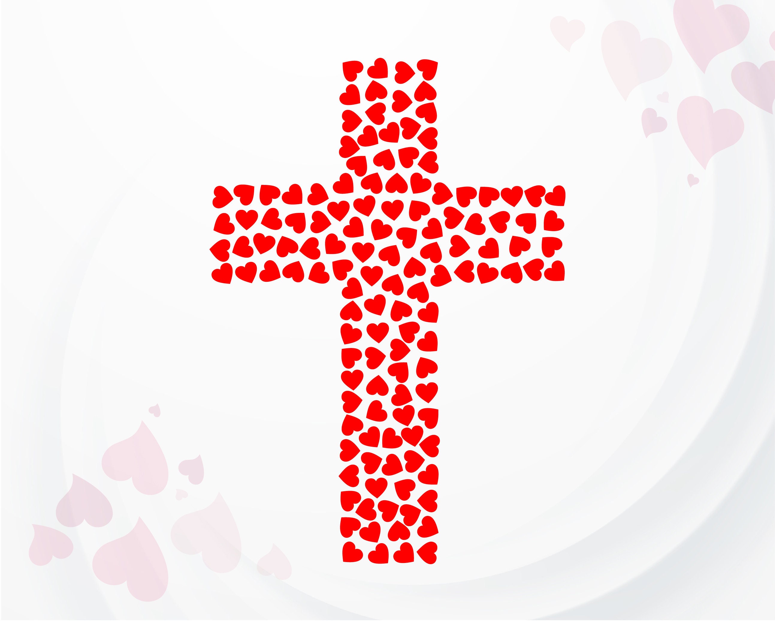 Christian Cross SVG Cross of Hearts Svg Christian SVG - Etsy UK