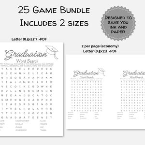 Graduation Party Games Graduation Bundle 25, Printable Games, Party ...