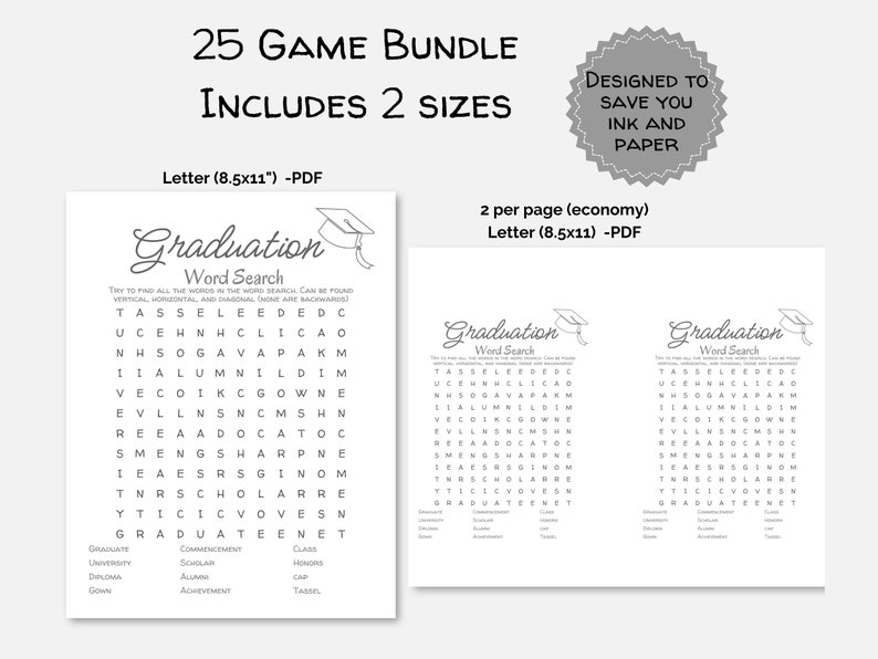Graduation Party Games Graduation Bundle 25, Printable Games, Party ...