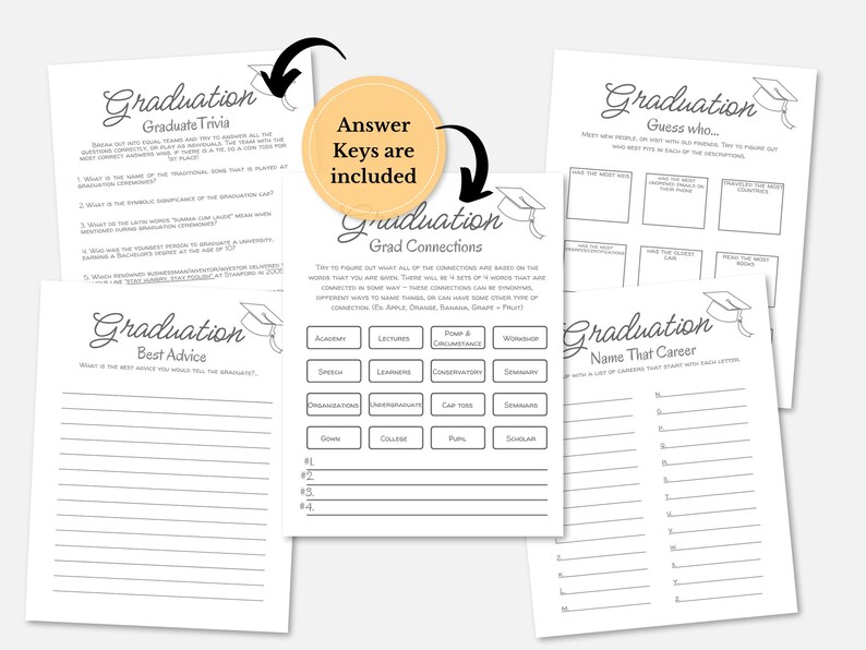 Graduation Party Games Graduation Bundle 25, Printable Games, Party ...