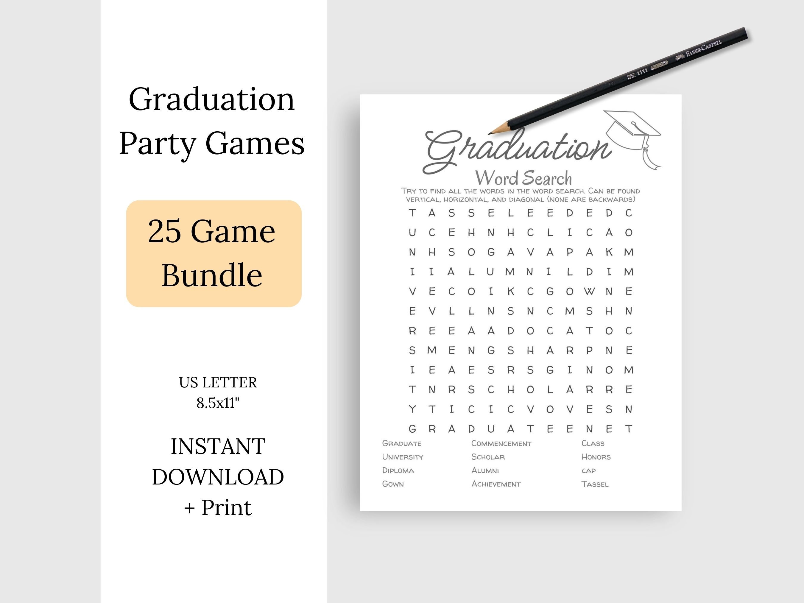 Graduation Party Games Graduation Bundle 25, Printable Games, Party ...