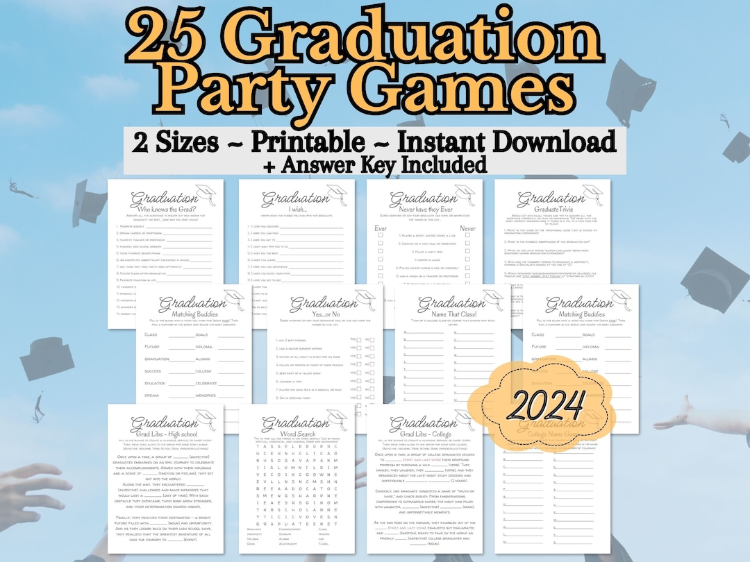 Graduation Party Games Graduation Bundle 25, Printable Games, Party ...