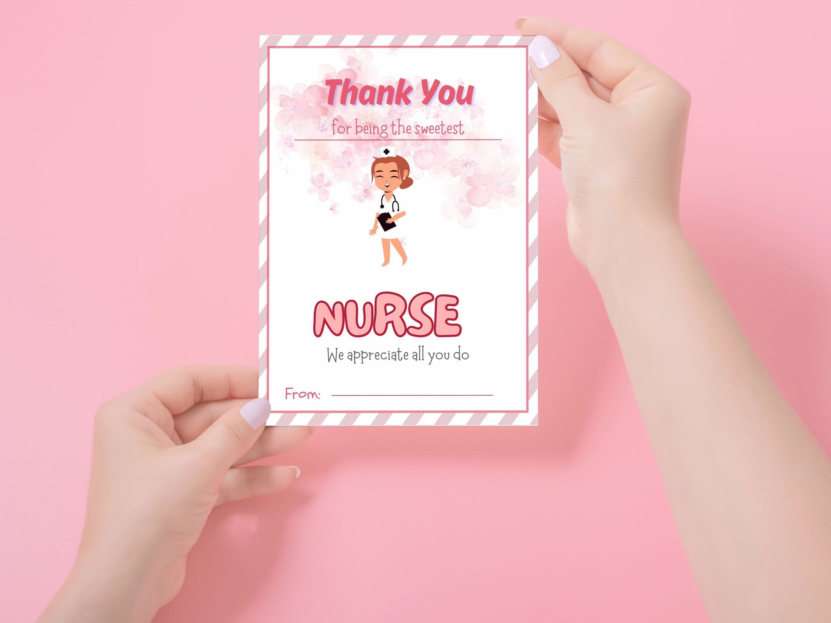 Bundle of 10 Printable Gift Card Holder, Nurse Appreciation, Healthcare ...
