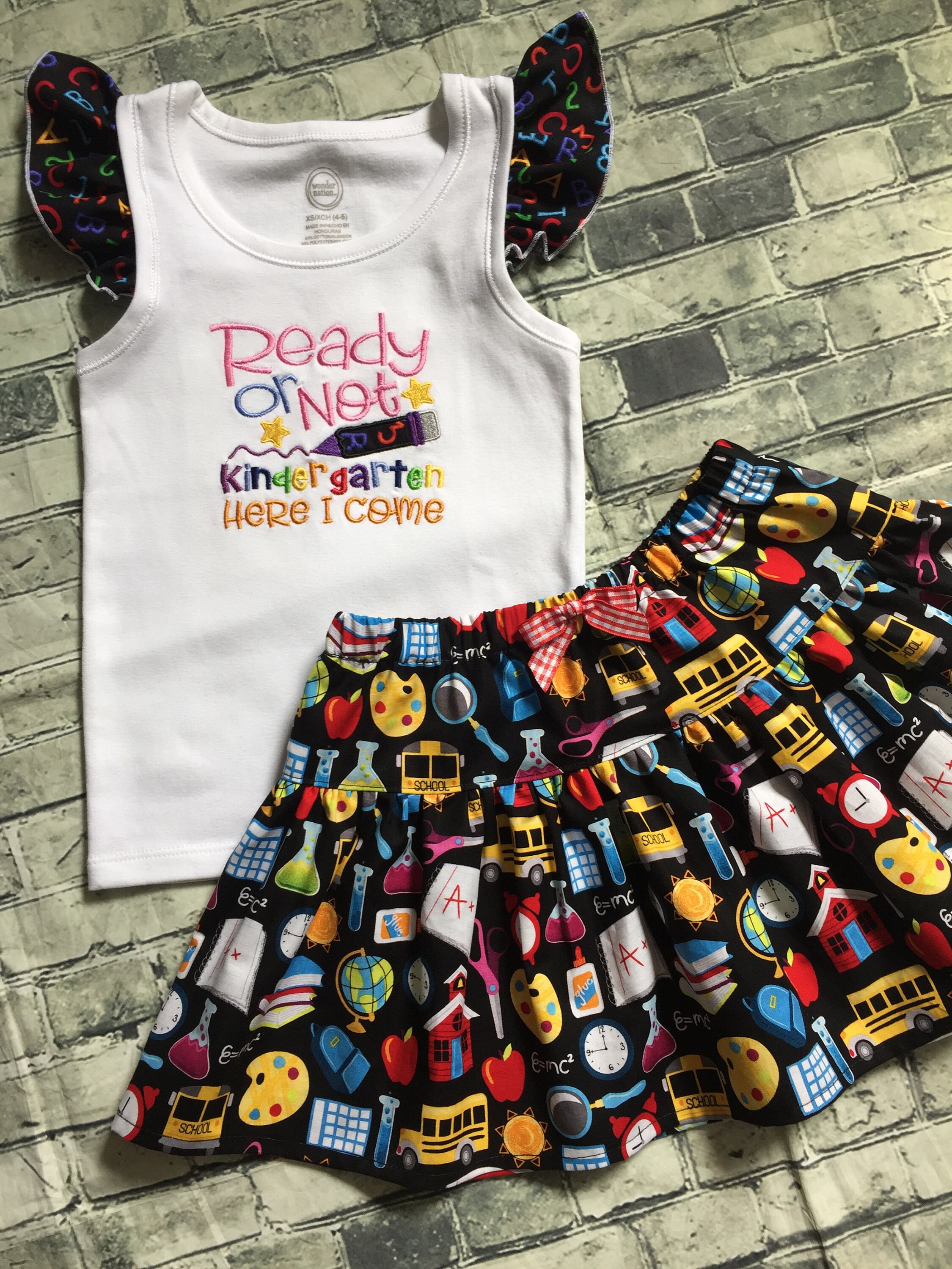First Day of School Top Kindergarten Top Girl Kindergarten | Etsy